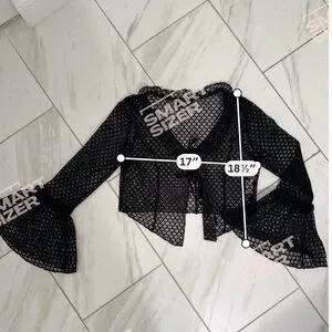 Jolie & Joy by FCT With Love | Tops | Jolie Joy Black Crochet Bell ...